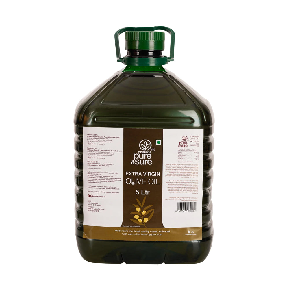 Buy Pure Organic Extra Virgin Olive Oil (5 Ltr) Online | Pure & Sure